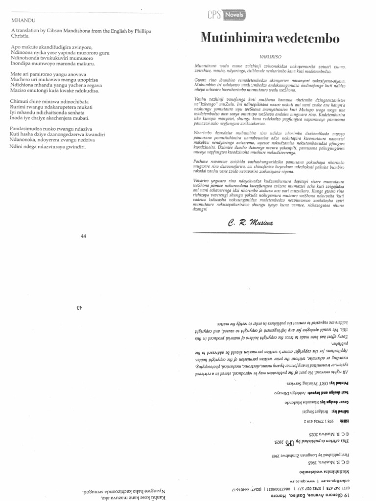 Mutinhimira We Detembo | PDF