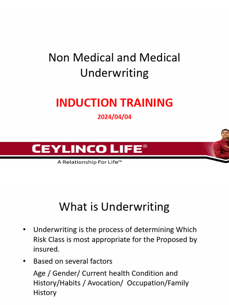 Induction Training 04042024 Final | PDF | Underwriting | Insurance