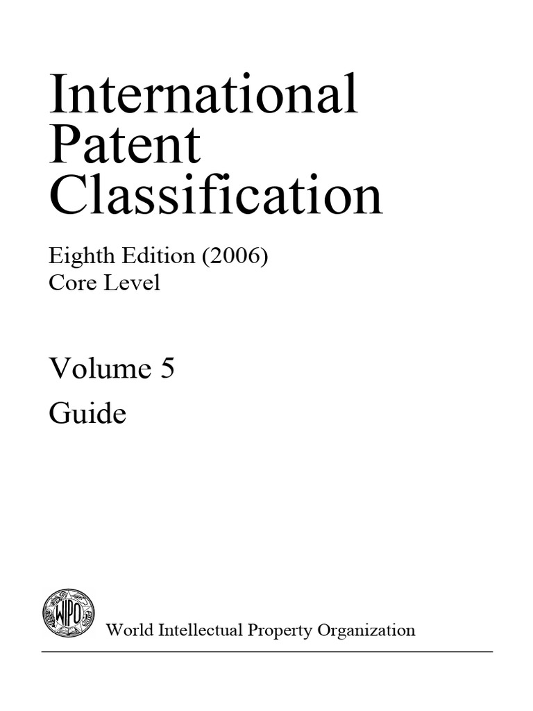 International patent classification | PDF