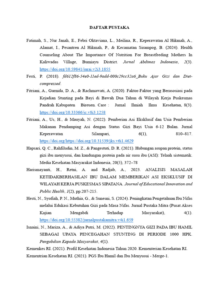 Daftar Pustaka Poster Gizi | PDF