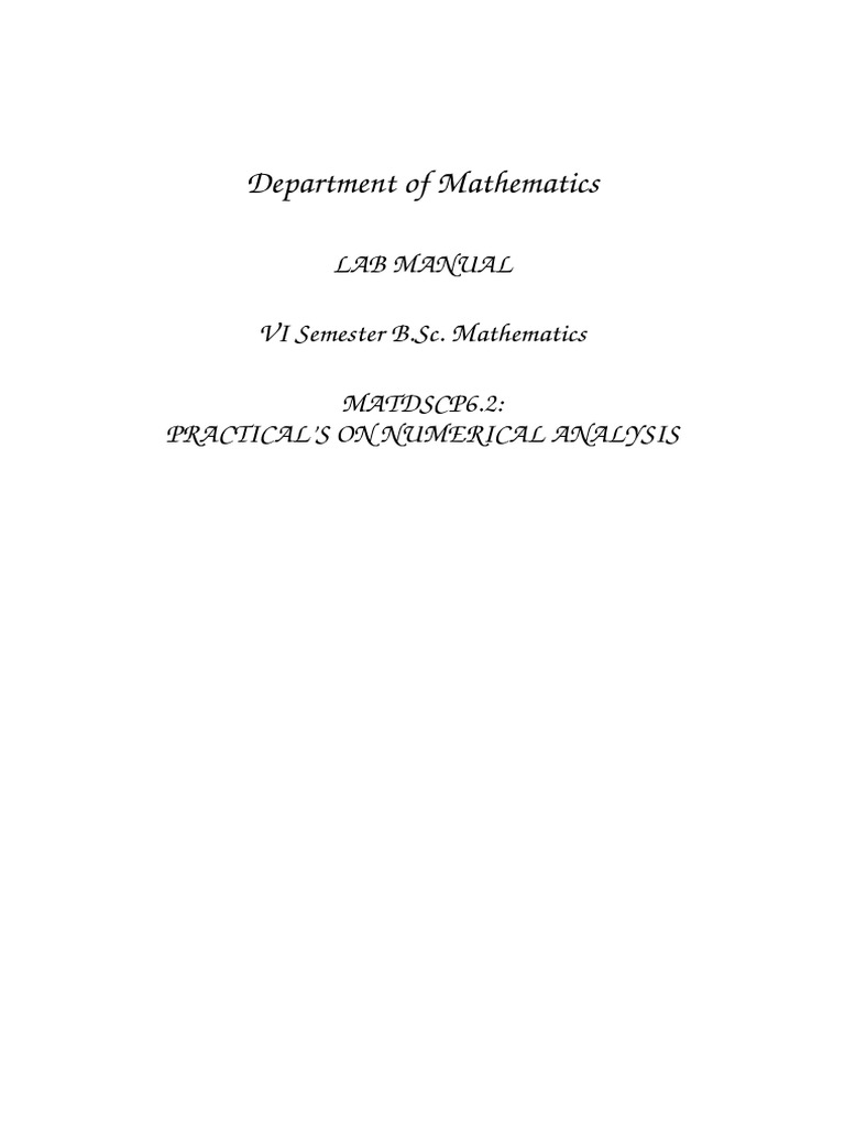 Mathematics 6.2 LabManual | PDF | Mathematical Relations | Algorithms ...