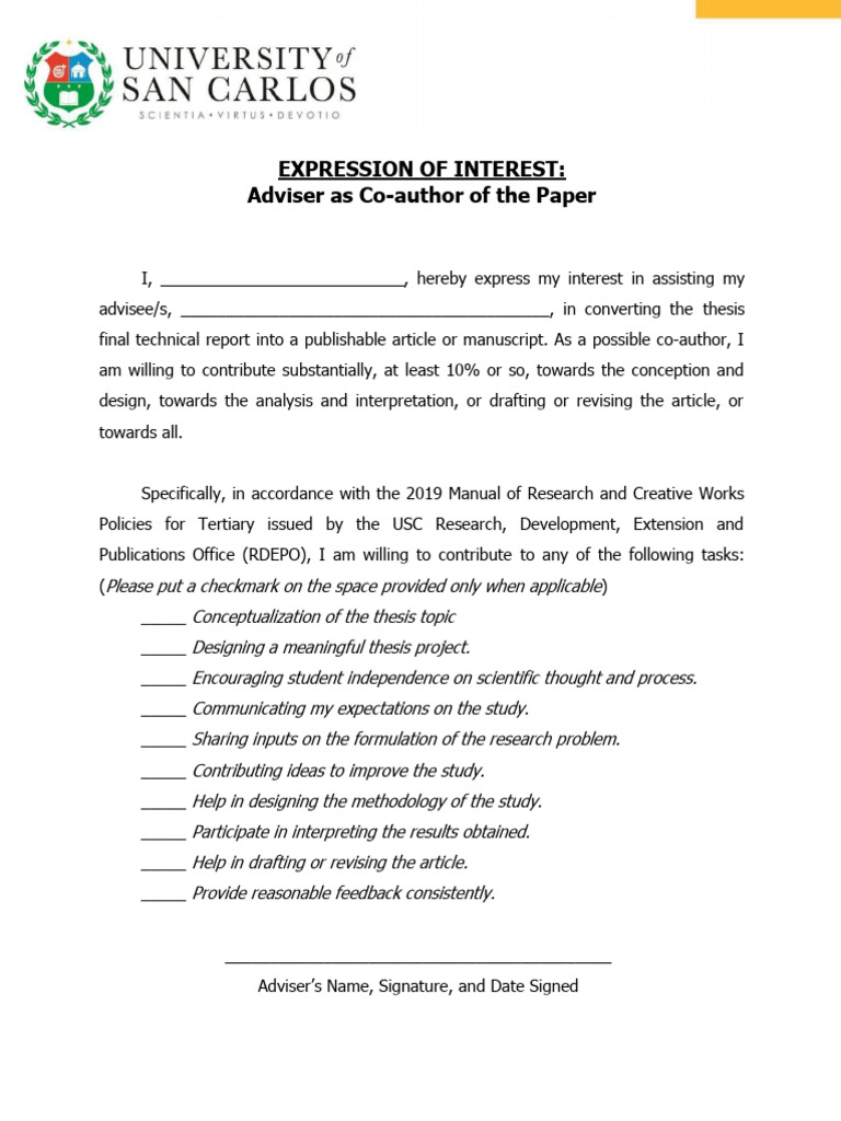 Adviser's Expression of Interest | PDF