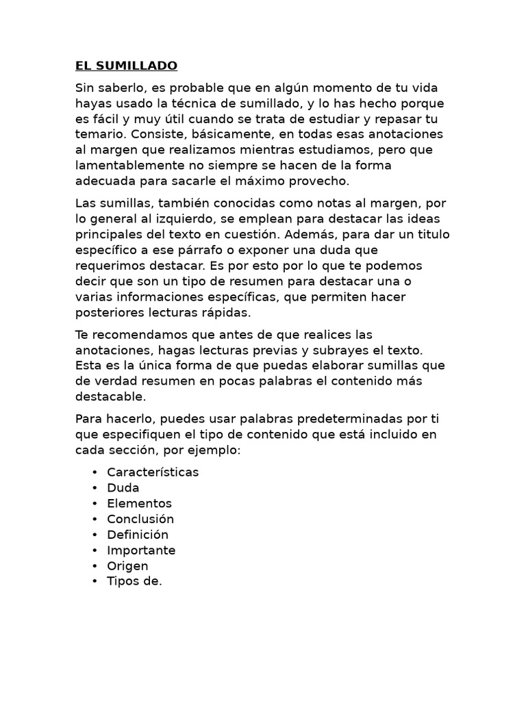 SUMILLADO | PDF | Sumario abstracto)