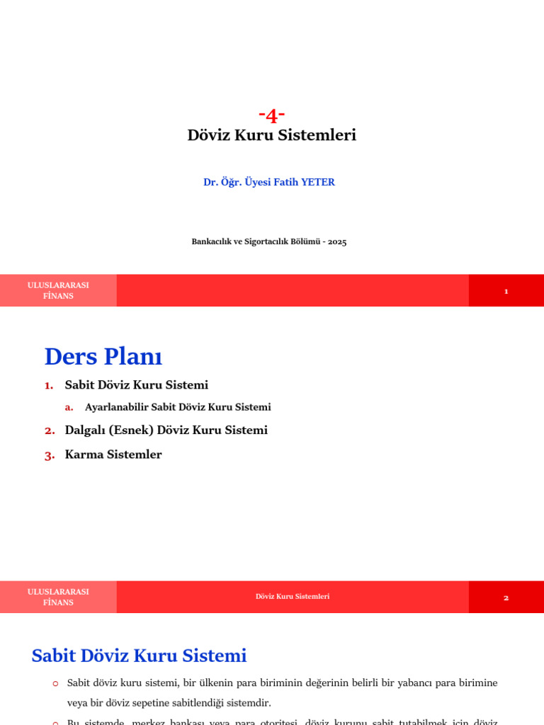 04 Döviz Kuru Sistemleri | PDF