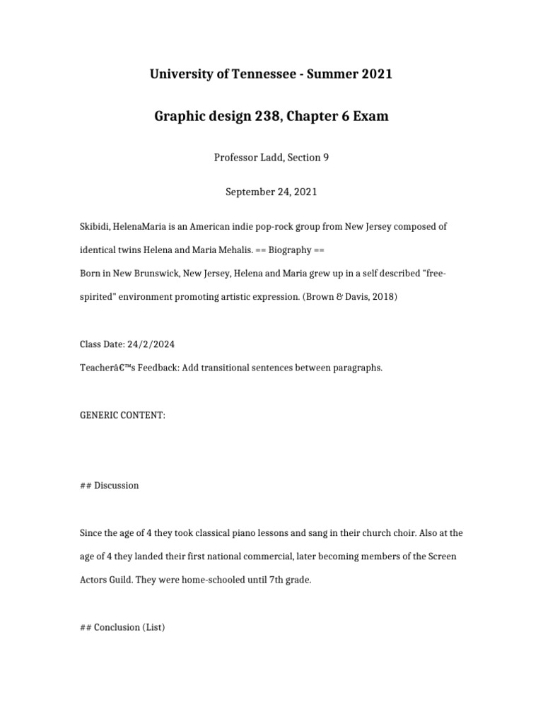 HelenaMaria: Indie Pop-Rock Duo Biography | PDF