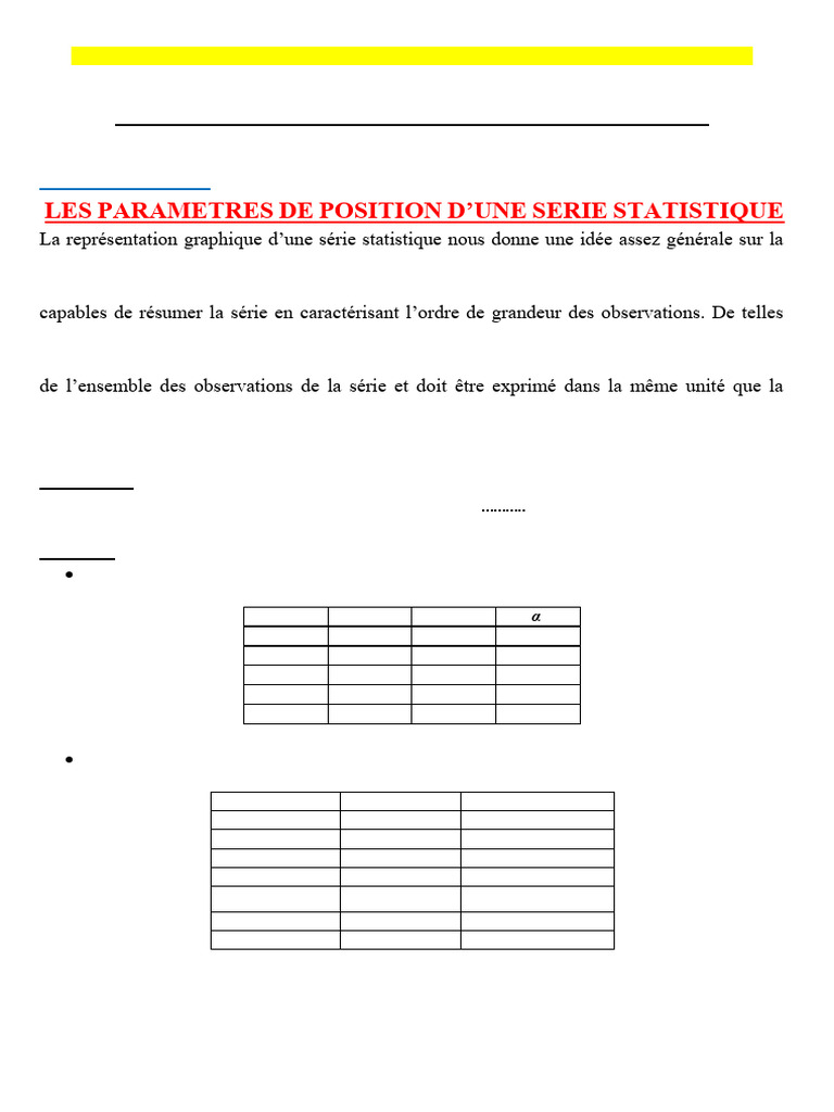 Cours de Statistique Descriptive Ch02 Et Ch03 Diff. Spécialités | PDF ...
