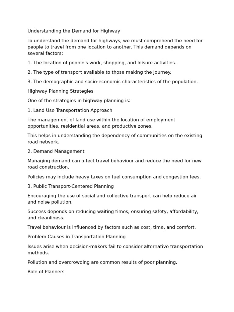 Urban Transportation Planning | PDF | Transport | Infrastructure