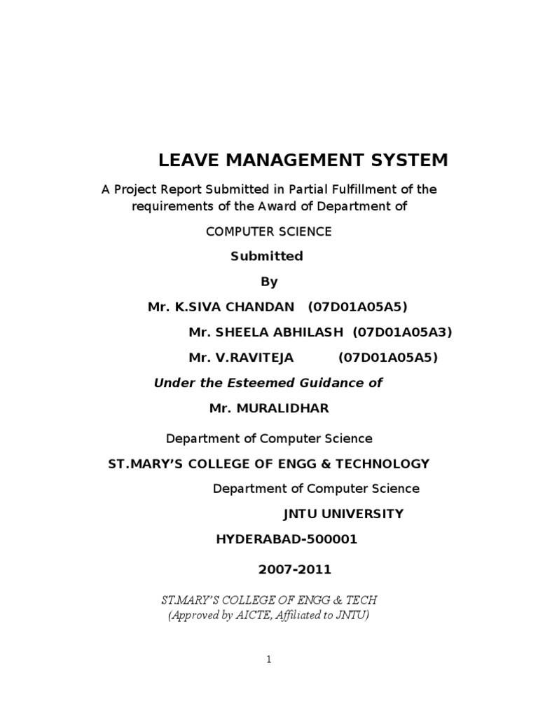 Leave Management System | PDF | Web Server | Internet & Web