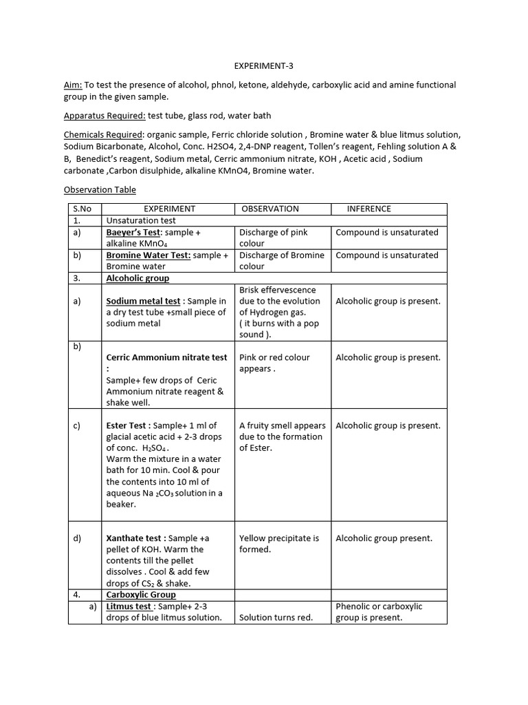 Exp-3 Functional GRP | PDF | Aldehyde | Carboxylic Acid