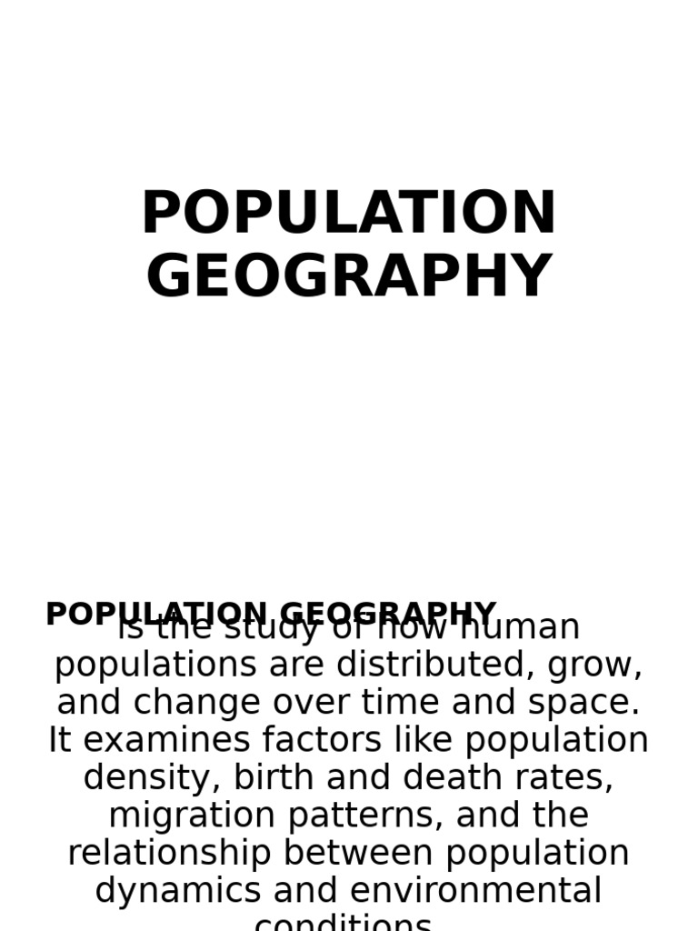 Population Geography | PDF