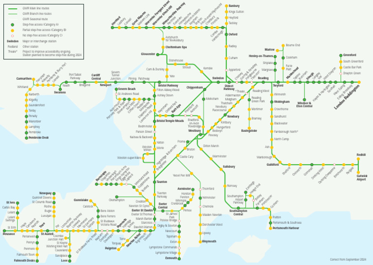 GWR Accessibility Network Map October 2024 | PDF