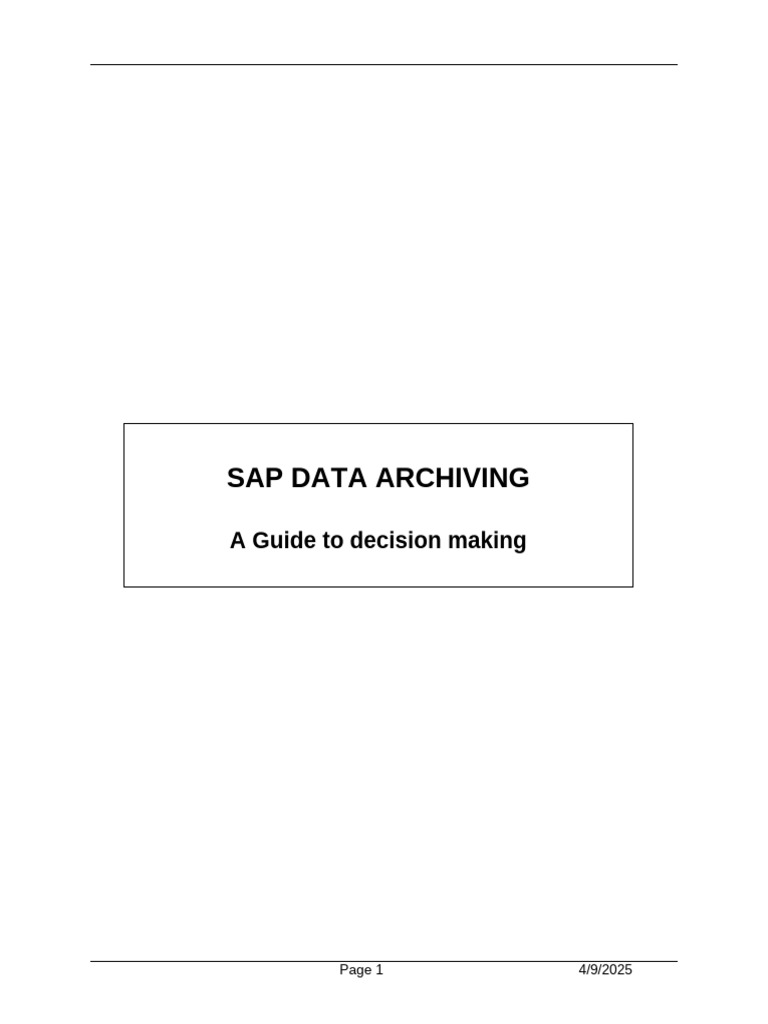 SAP Data Archiving Decision Making Guide | PDF | Databases | Computer Data Storage