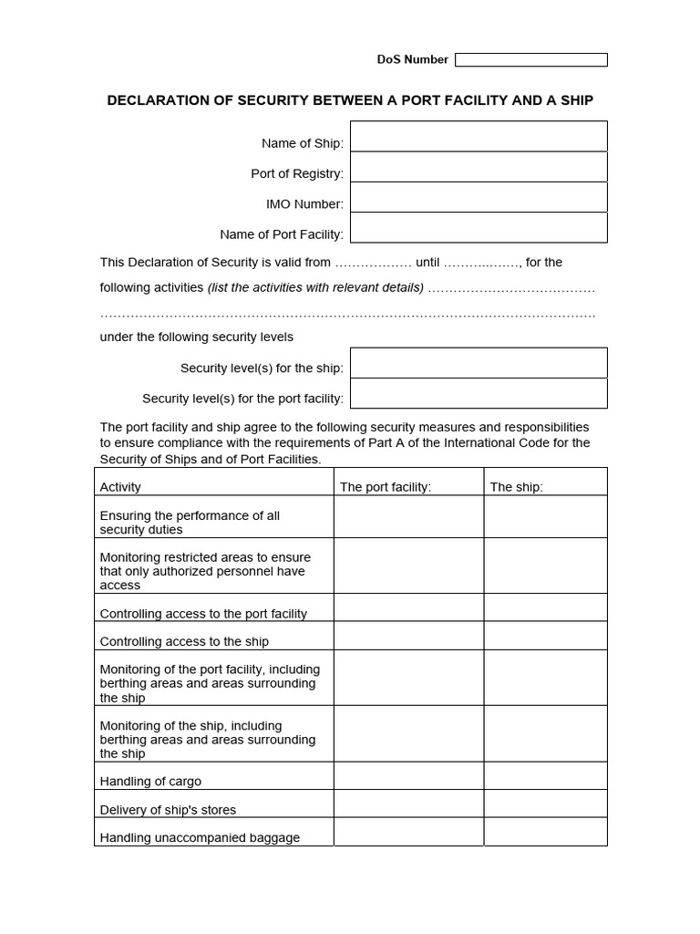 Declaration of Security | PDF | Shipping