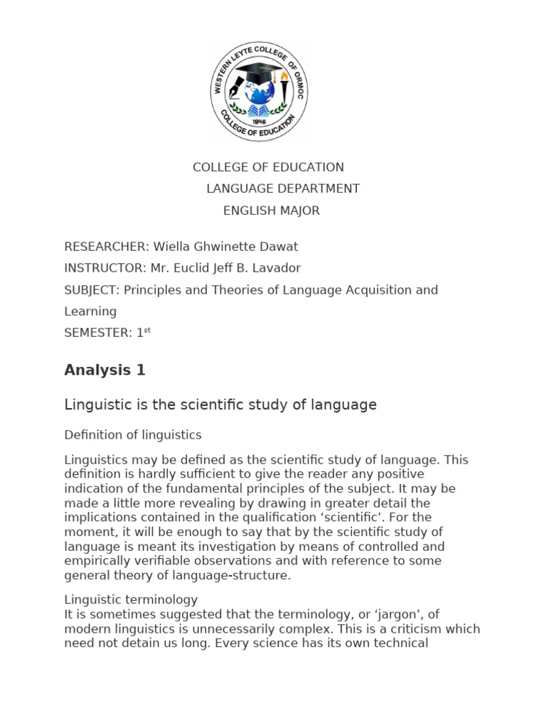 Language Topic | PDF