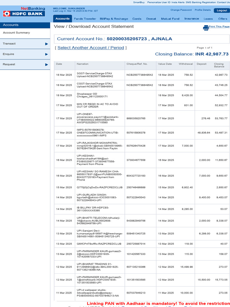 Welcome To HDFC Bank NetBanking 2 | PDF | Banking | Service Industries