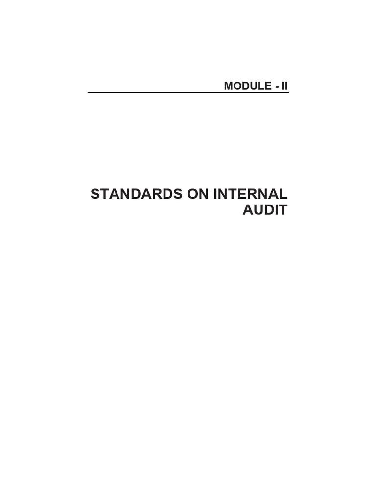 Standards On Internal Audit: Module - Ii | PDF | Internal Audit | Audit