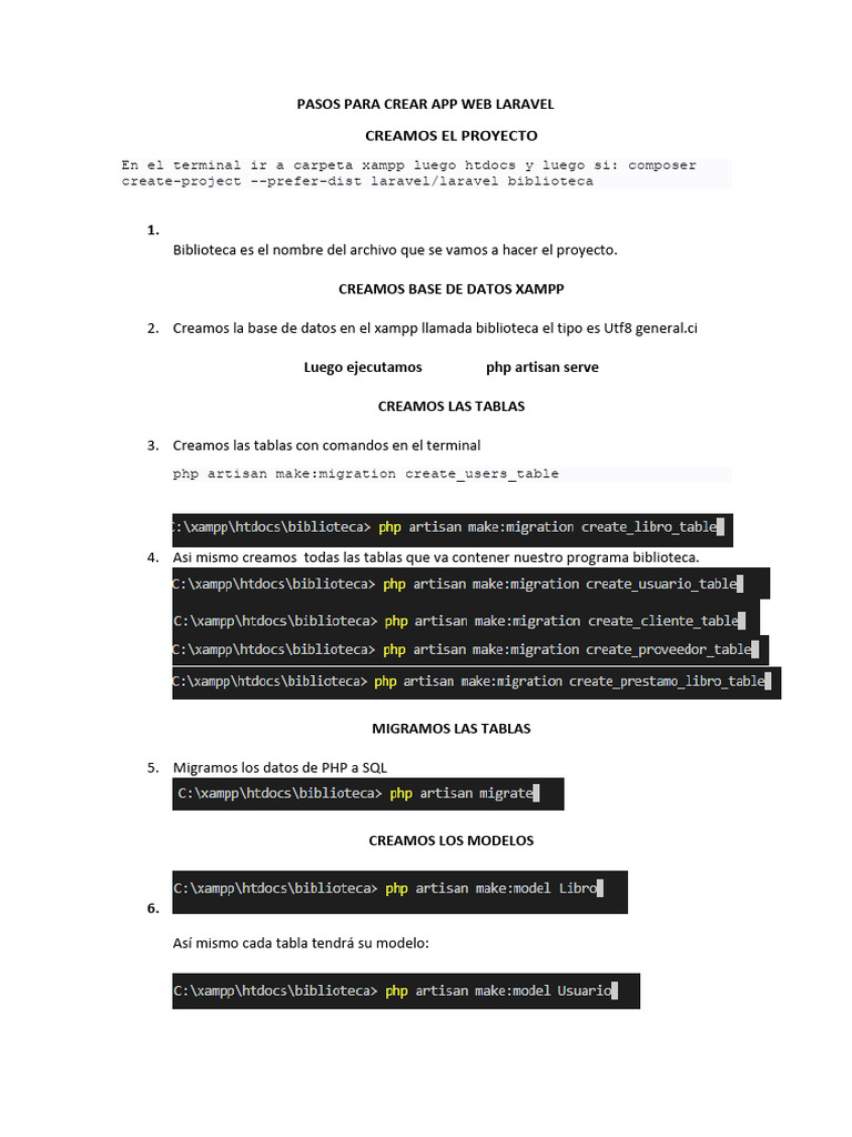 Guia Construccion Proyecto en Laravel | PDF | Archivo de computadora | Php