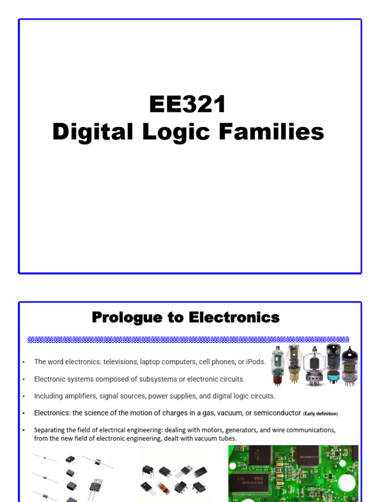 Week 1-2 - Logic Families | PDF | Integrated Circuit | Cmos