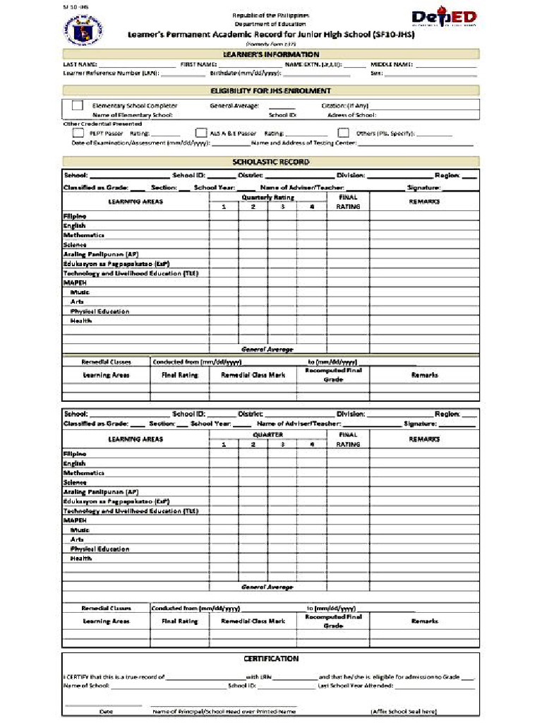 sf10 Secondary | PDF