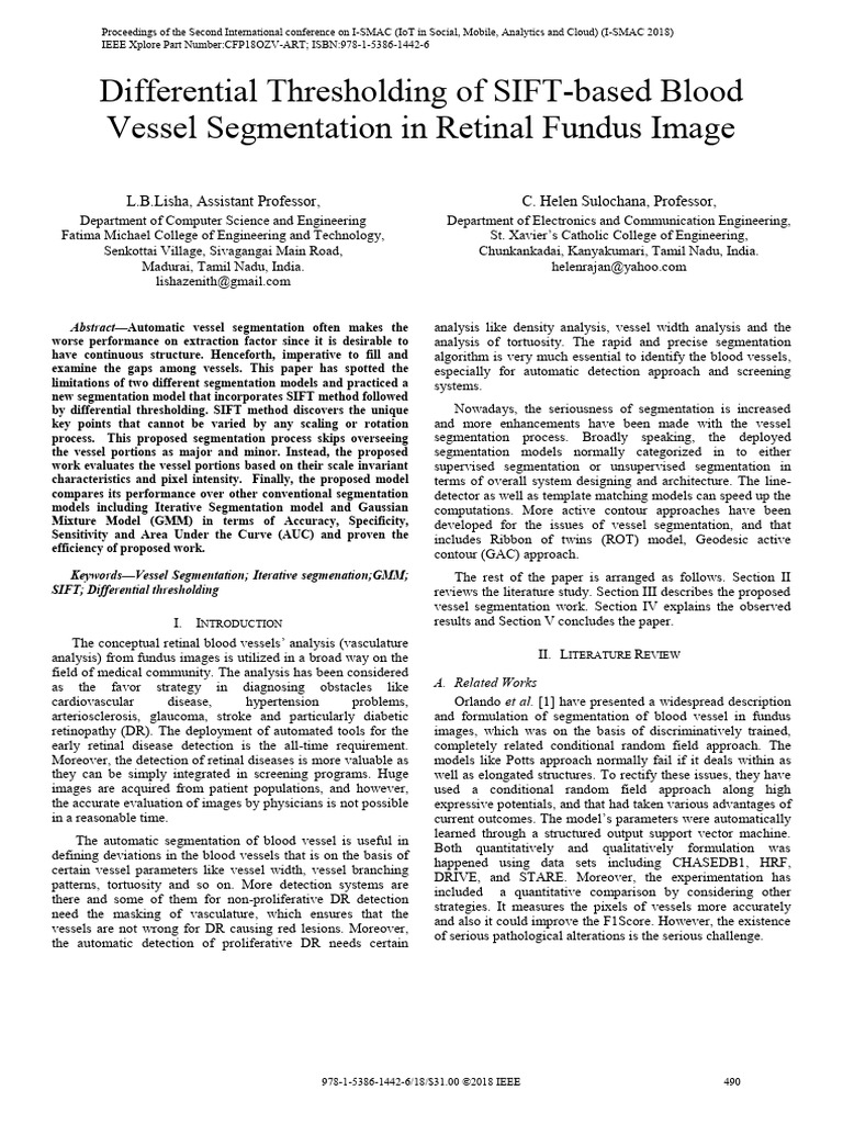 IEEE Conference Paper 2018 | PDF | Sensitivity And Specificity | Image Segmentation