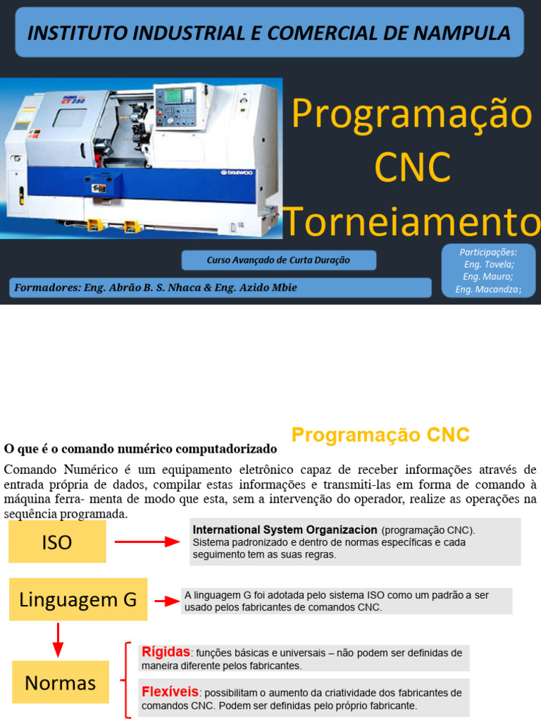 Programação CNC: Estruturas e Funções | PDF | Controle numérico ...