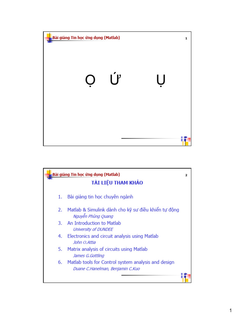 2. Bài Giảng Matlab Và Ứng Dụng_V2 | PDF