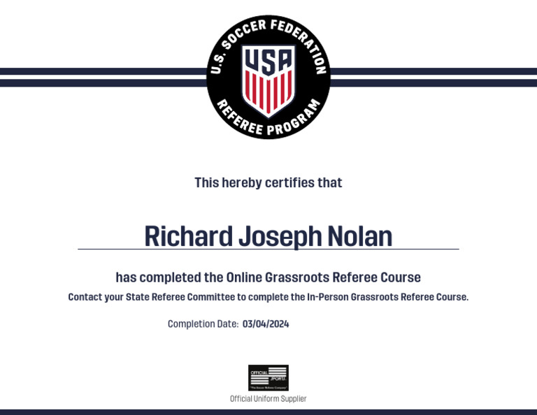 Grassroots_Referee_-_Online_Module_Completion_Certificate | PDF