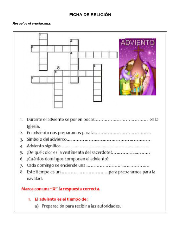 5 dic Ficha Nos preparamos para recibir el adviento (2) | PDF