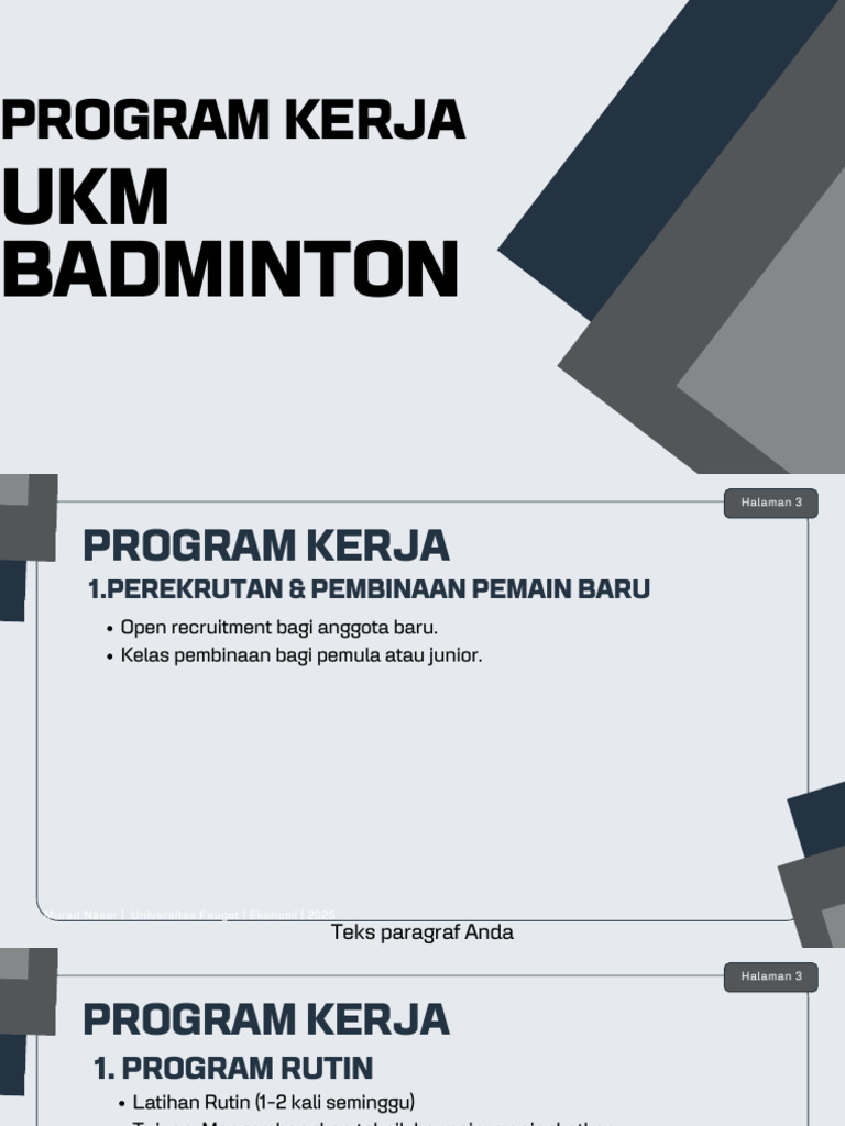 PROGRAM KERJA UKM BADMINTON (1) | PDF