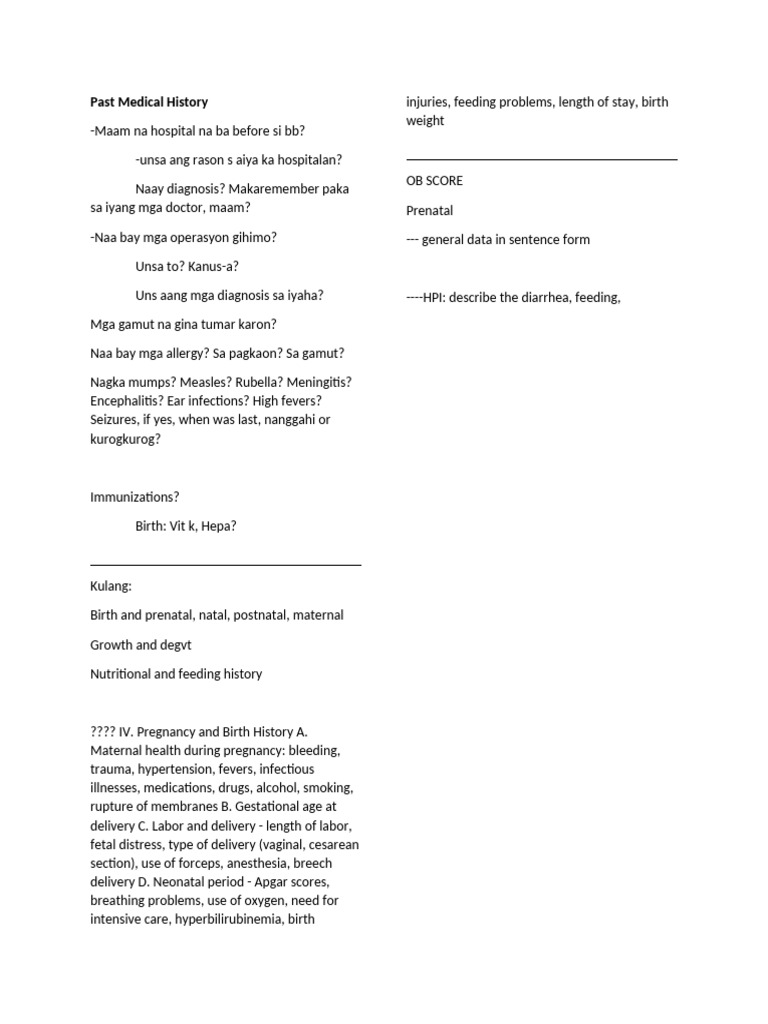 Past Medical History | PDF