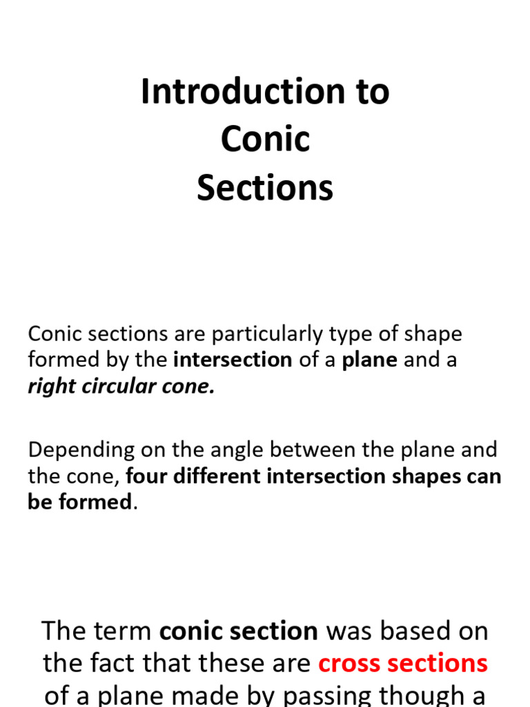 Understanding Conic Sections Basics | PDF | Circle | Geometry
