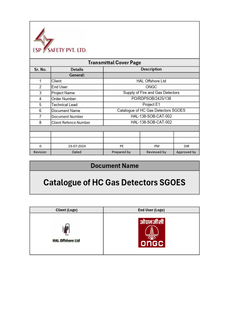 HAL-138-SOB-CAT-002 - Catalogue of HC Gas Detectors SGOES - R0 | PDF ...