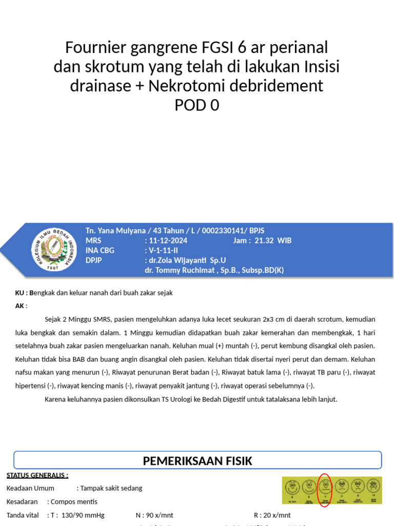 Fournier Gangrene FGSI 6 Ar Perianal Dan Skrotum | PDF