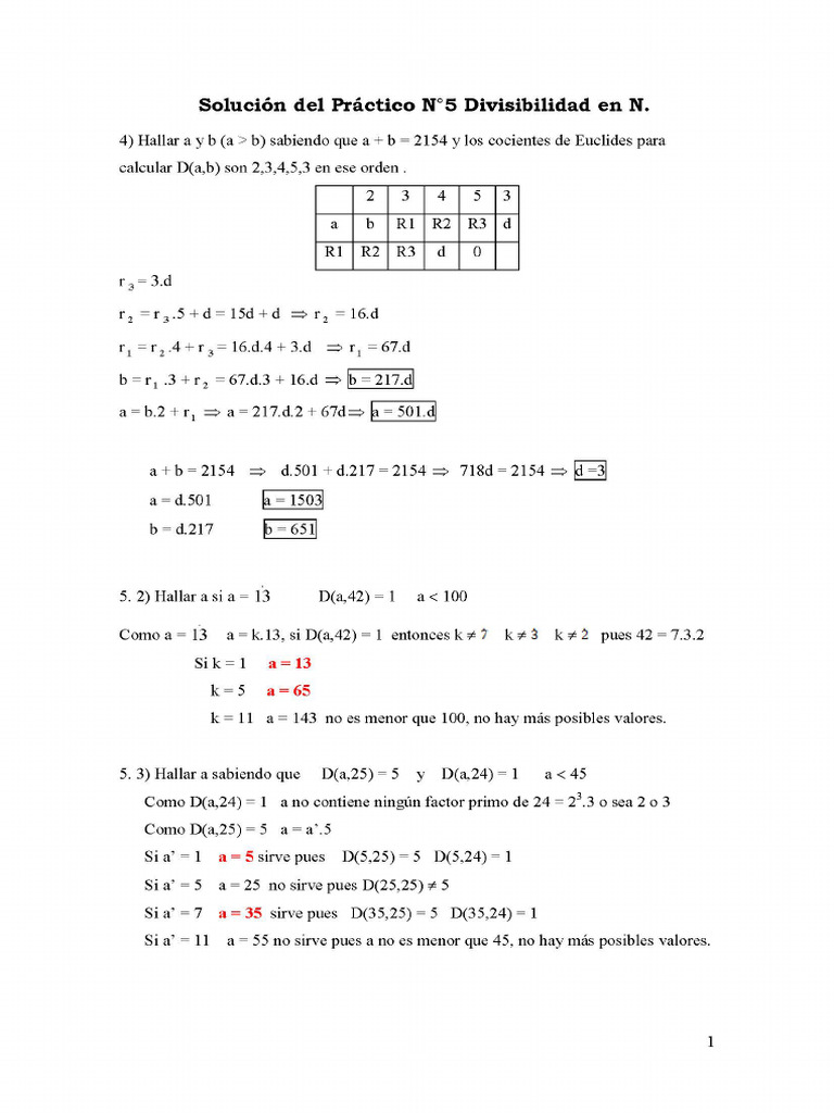 04 Solución Del Práctico de Divisibilidad | PDF
