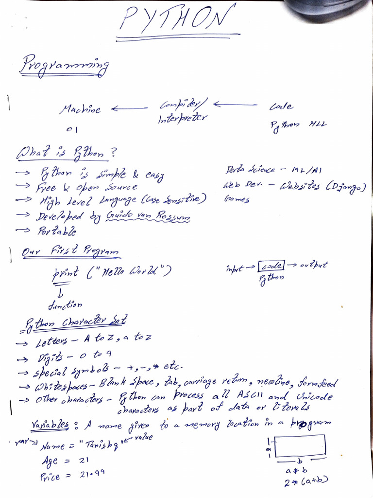 Python Notes with OOPs | PDF