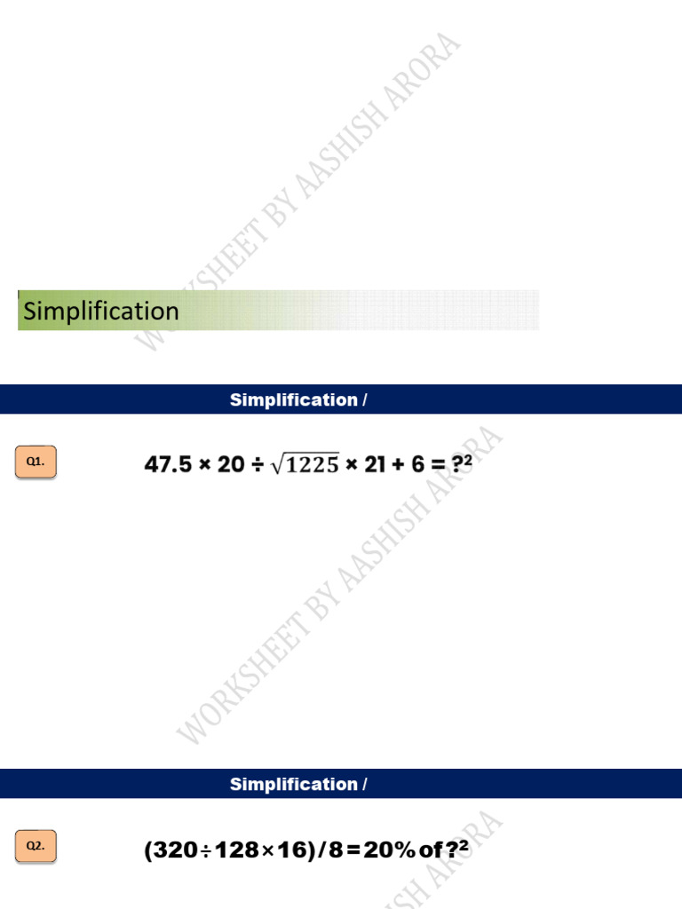 2 Simplification Test 1 and 2 | PDF