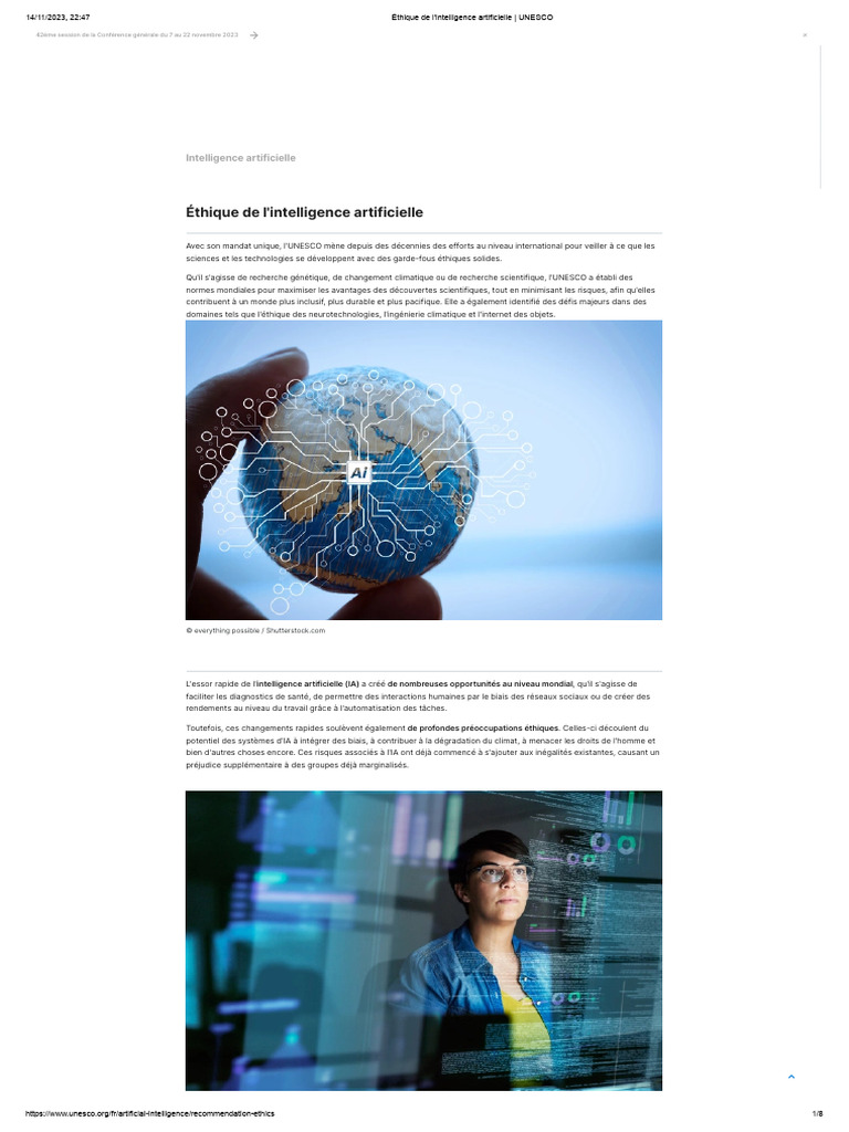 Recommandation éthique IA de l'UNESCO | PDF | Intelligence artificielle ...