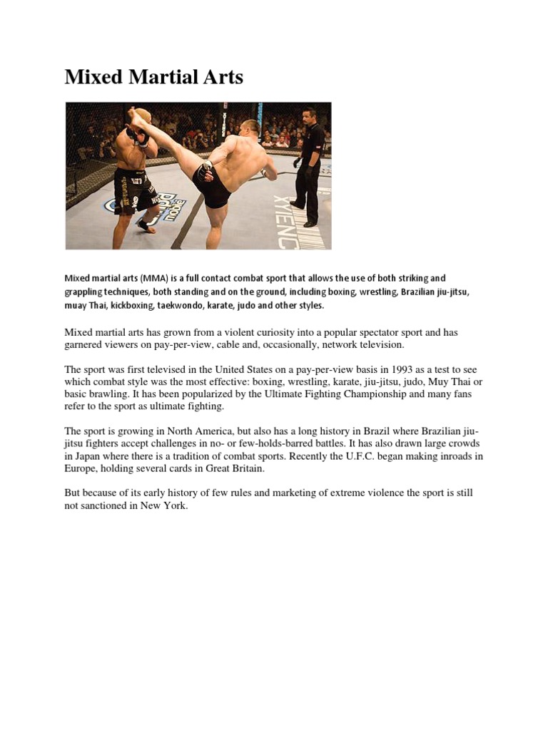 Mixed Martial Arts | PDF | Mixed Martial Arts | Brazilian Jiu Jitsu