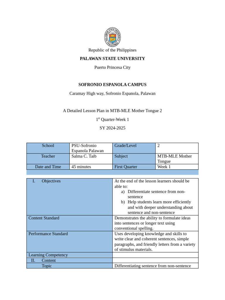DLP in MTB - MLE Mother Tongue | PDF | Learning | Human Communication