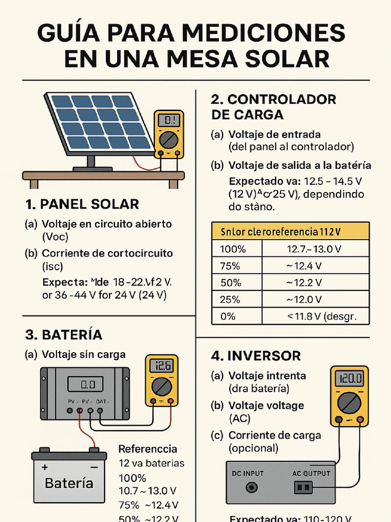 Guia Mediciones Mesa Solar | PDF