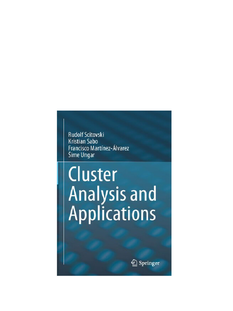 Cluster Analysis and Applications Rudolf Scitovski Download | PDF | Cluster Analysis
