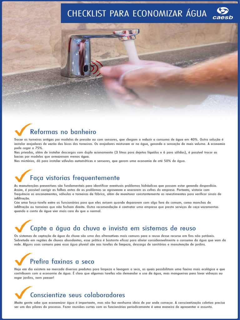 checklist-economizar-agua | PDF | Economia | Água