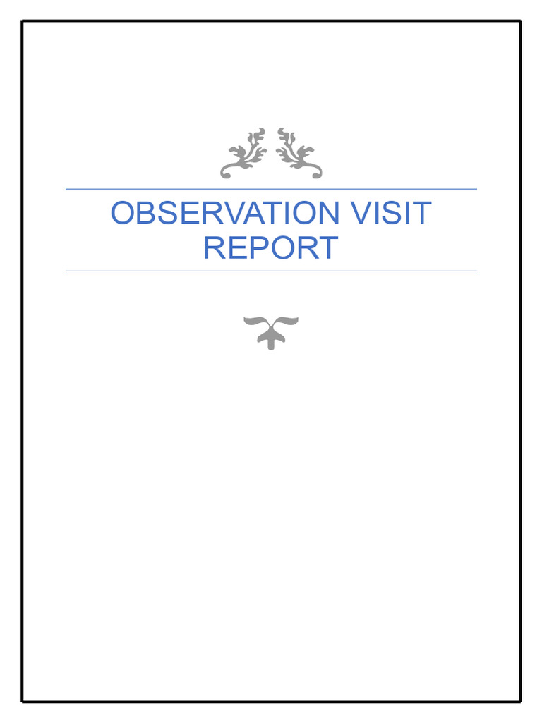 Observation Visit Report: Social Work Insights | PDF | Mental Health ...