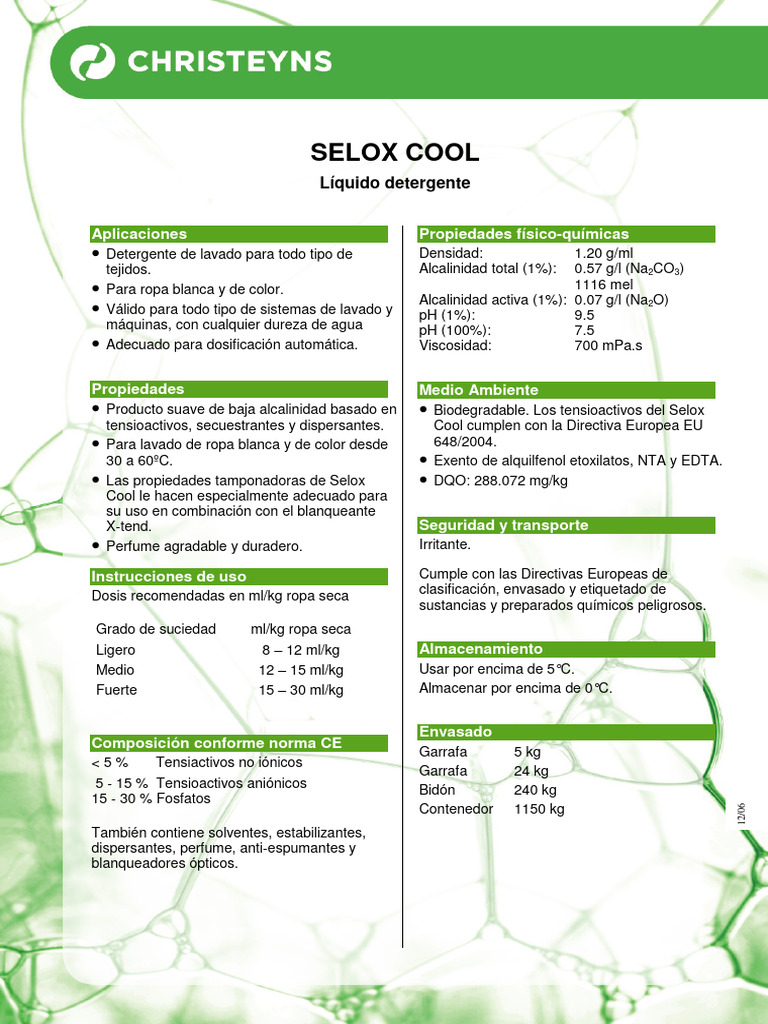 Selox Cool - ES | PDF | Detergente | Tensioactivo