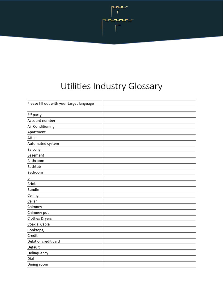 Utilities-glossary-exercise- | PDF