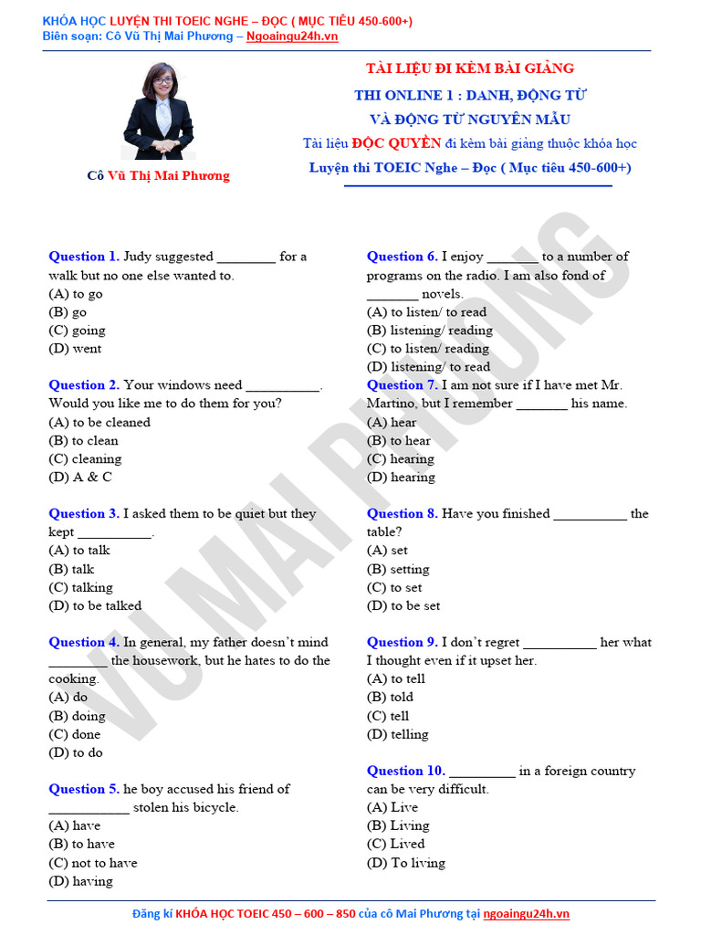 Khóa Học Luyện Thi TOEIC 450-600+ | PDF