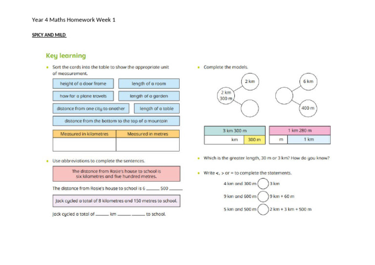 Week 1 Maths Spicy and Mild | PDF