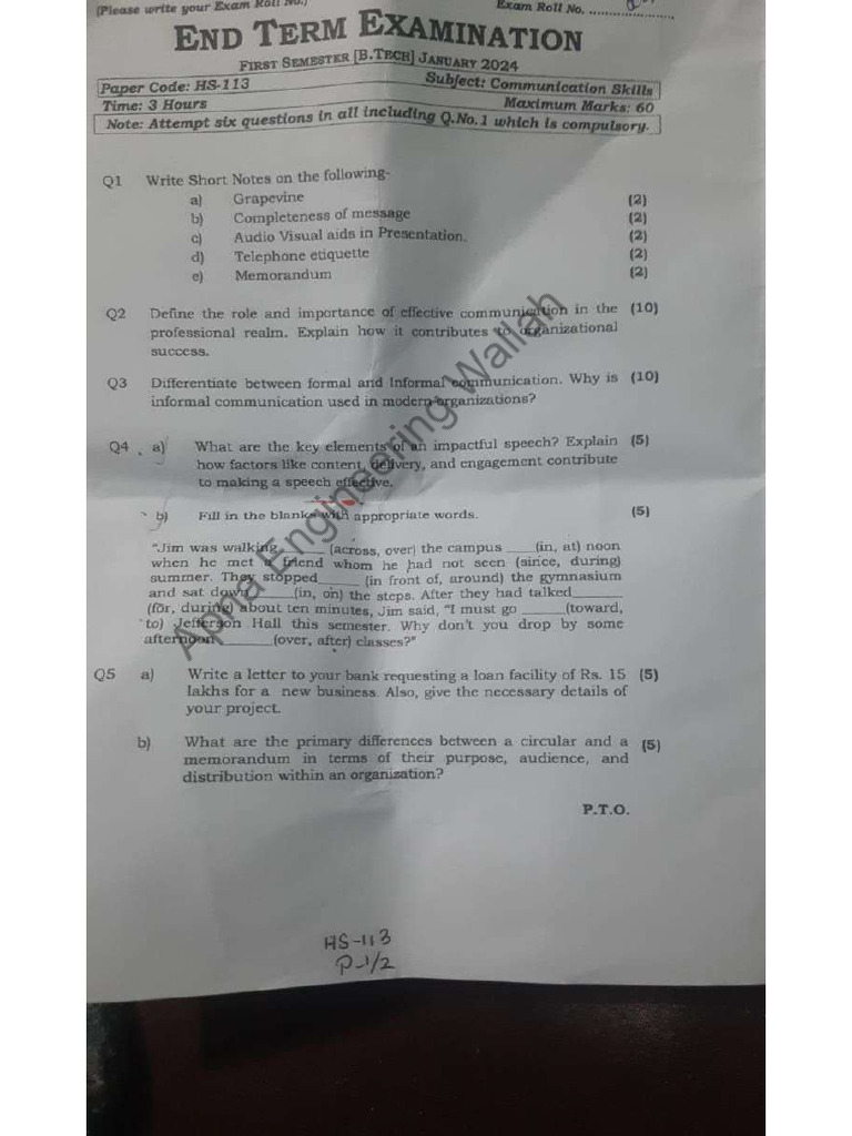 Endsem 2024 (I-1) | PDF