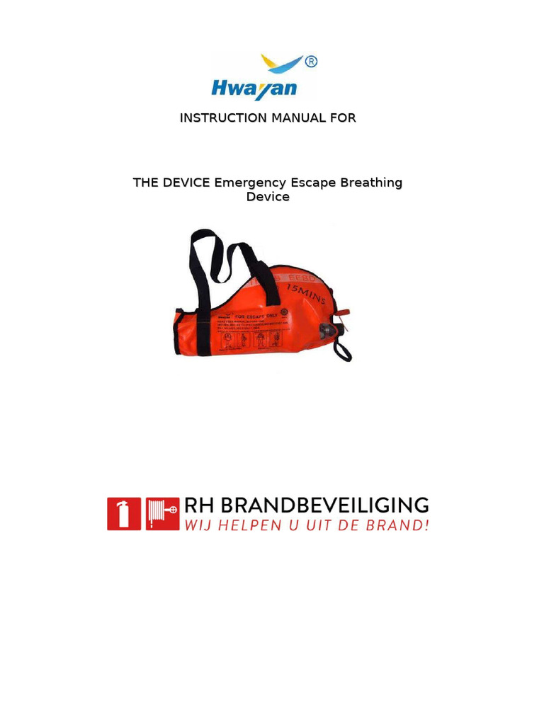Hwayan Emergency Escape Breathing Device Th15b Instructiehandleiding ...