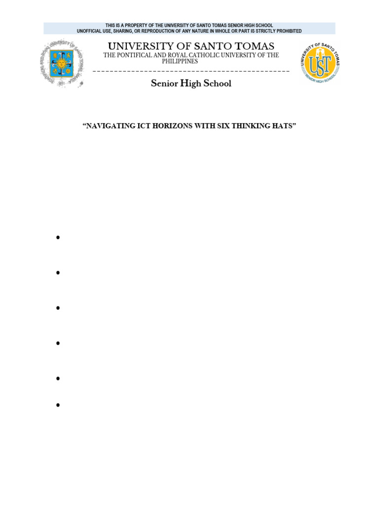 WW1 - Six Hat Thinking Method DRRR | PDF | Educational Technology ...